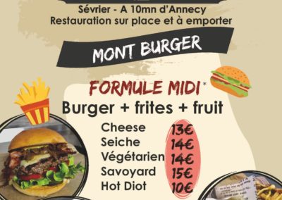 Le Mont Burger - burgers et Diots - Marché de La Seiche Sevrier